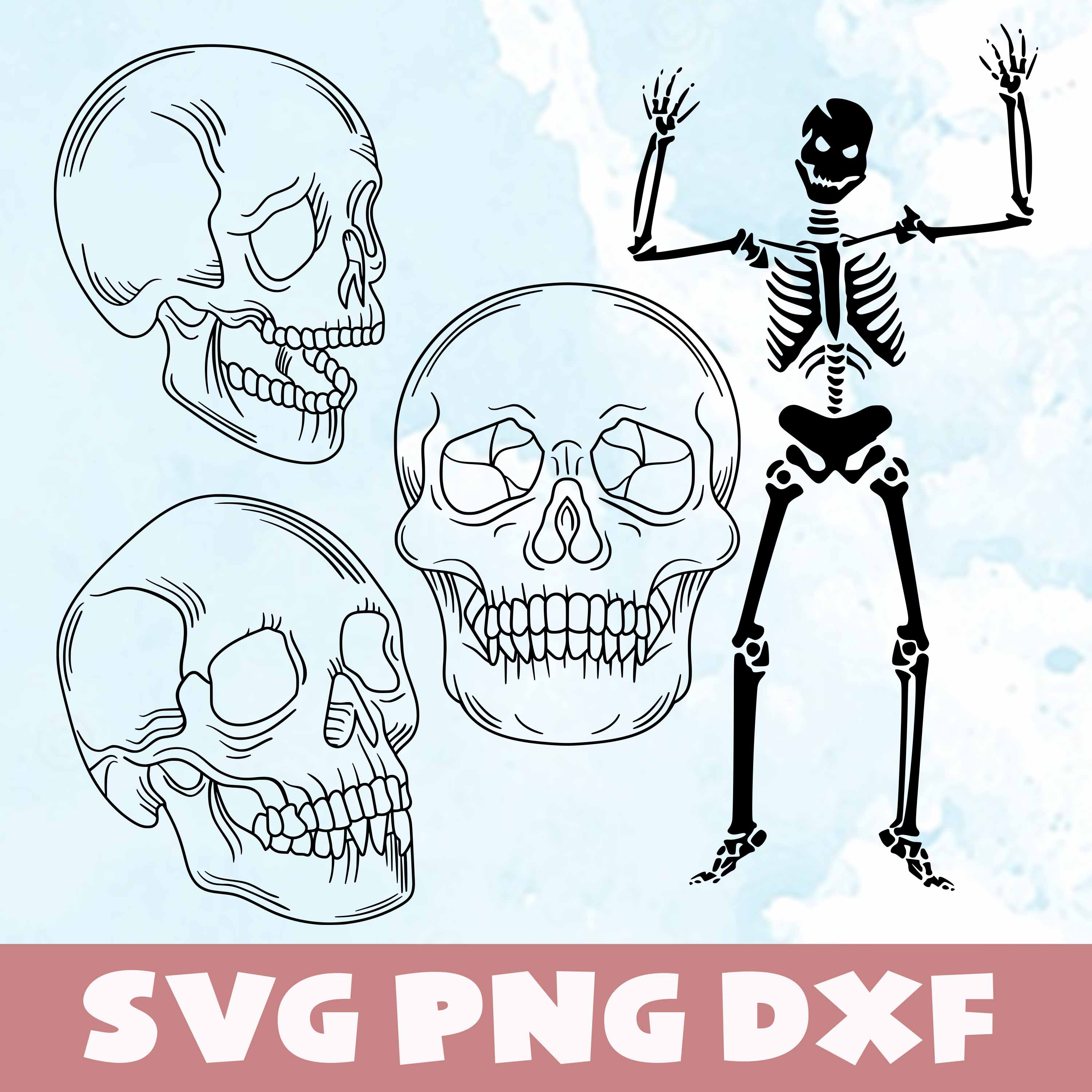 Skull svg,png,dxf, Skull bundle svg, png,dxf,Vinyl Cut File, | Inspire ...
