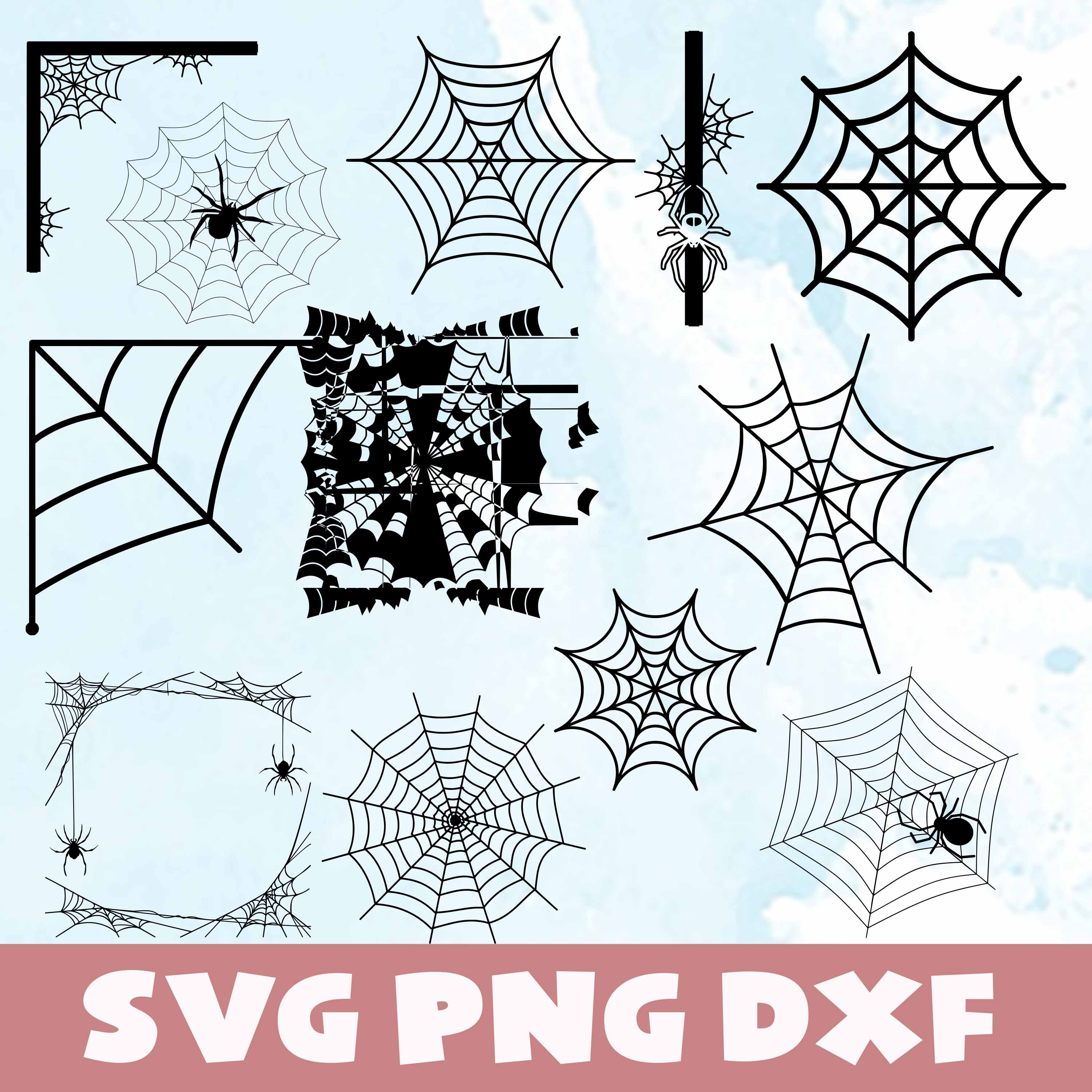Spider web svg,png,dxf, Spider web bundle svg, png,dxf,Vinyl | Inspire ...