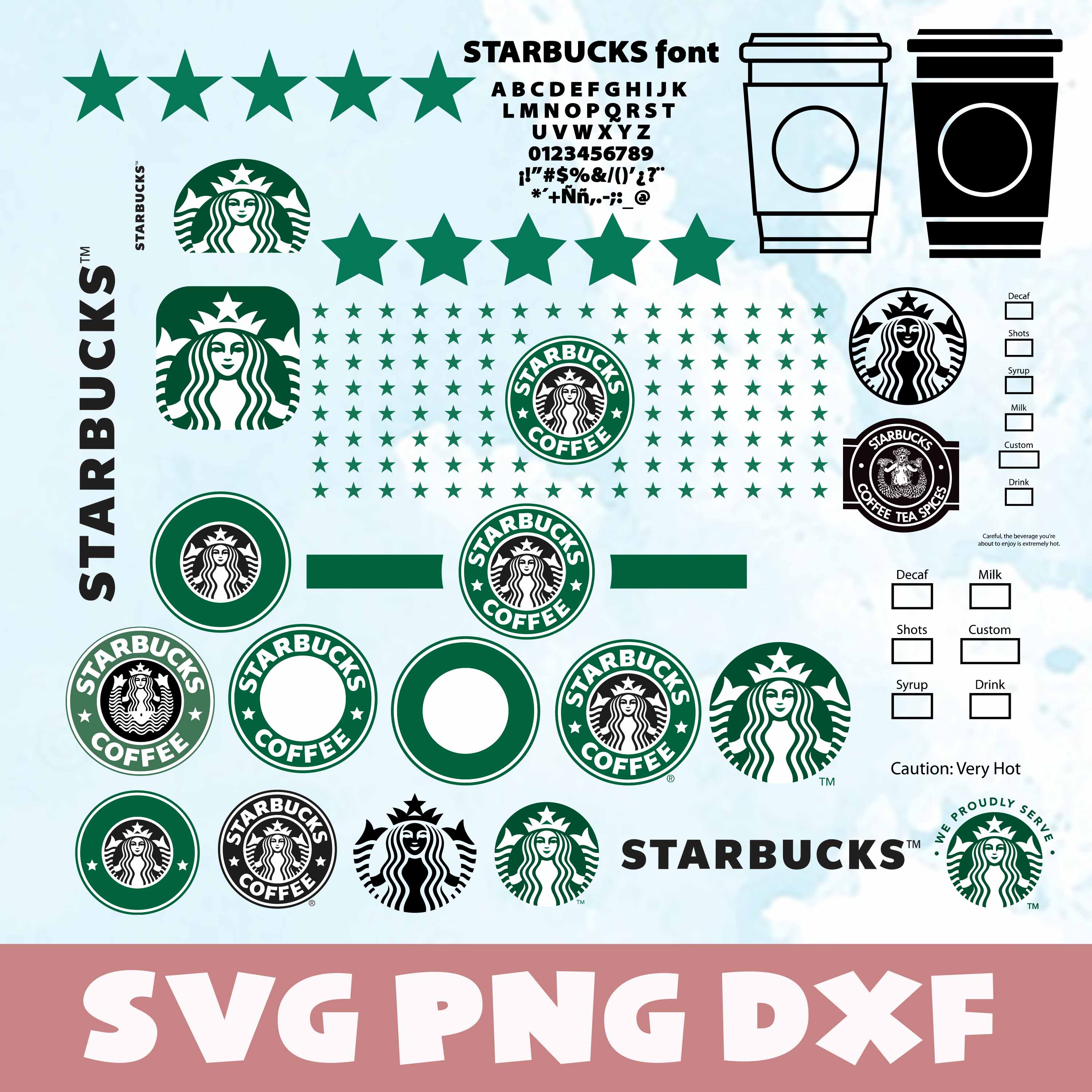 Starbucks font and logo svg,png,dxf,Starbucks font and logo - Inspire ...