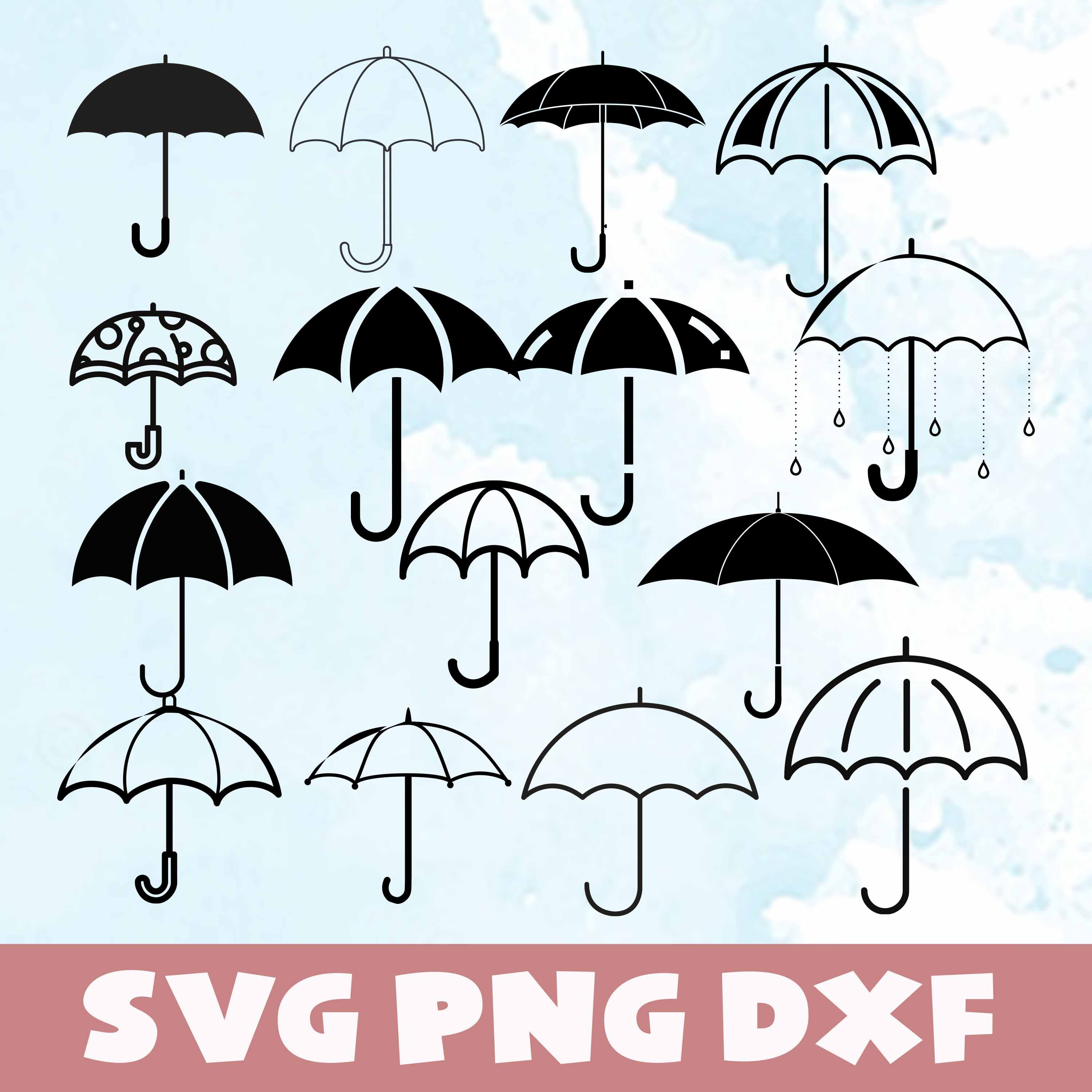 Umbrella svg,png,dxf, Umbrella bundle svg,png,dxf,Vinyl Cut | Inspire ...