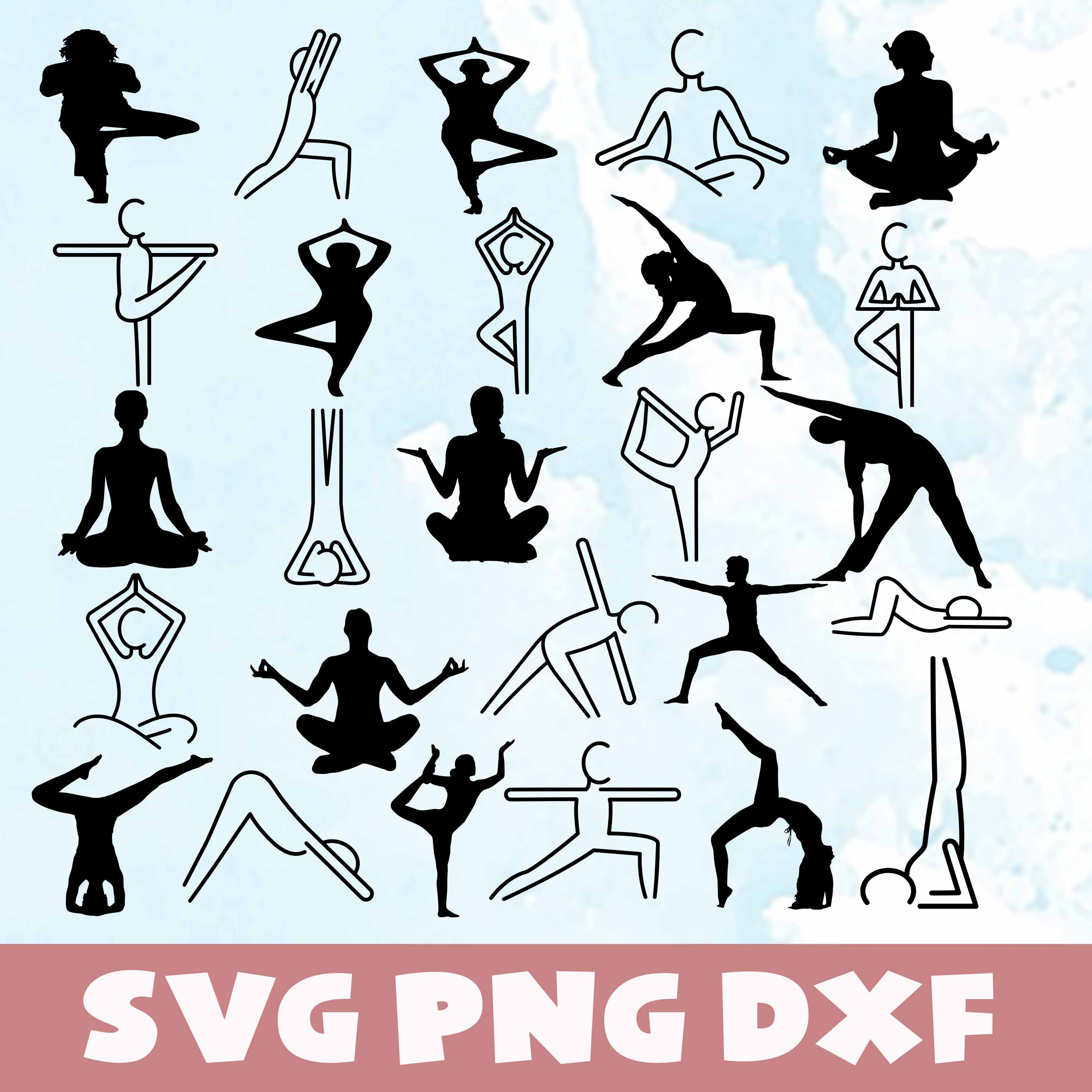 Yoga svg,png,dxf, Yoga bundle svg,png,dxf,Vinyl Cut File,Png | Inspire ...