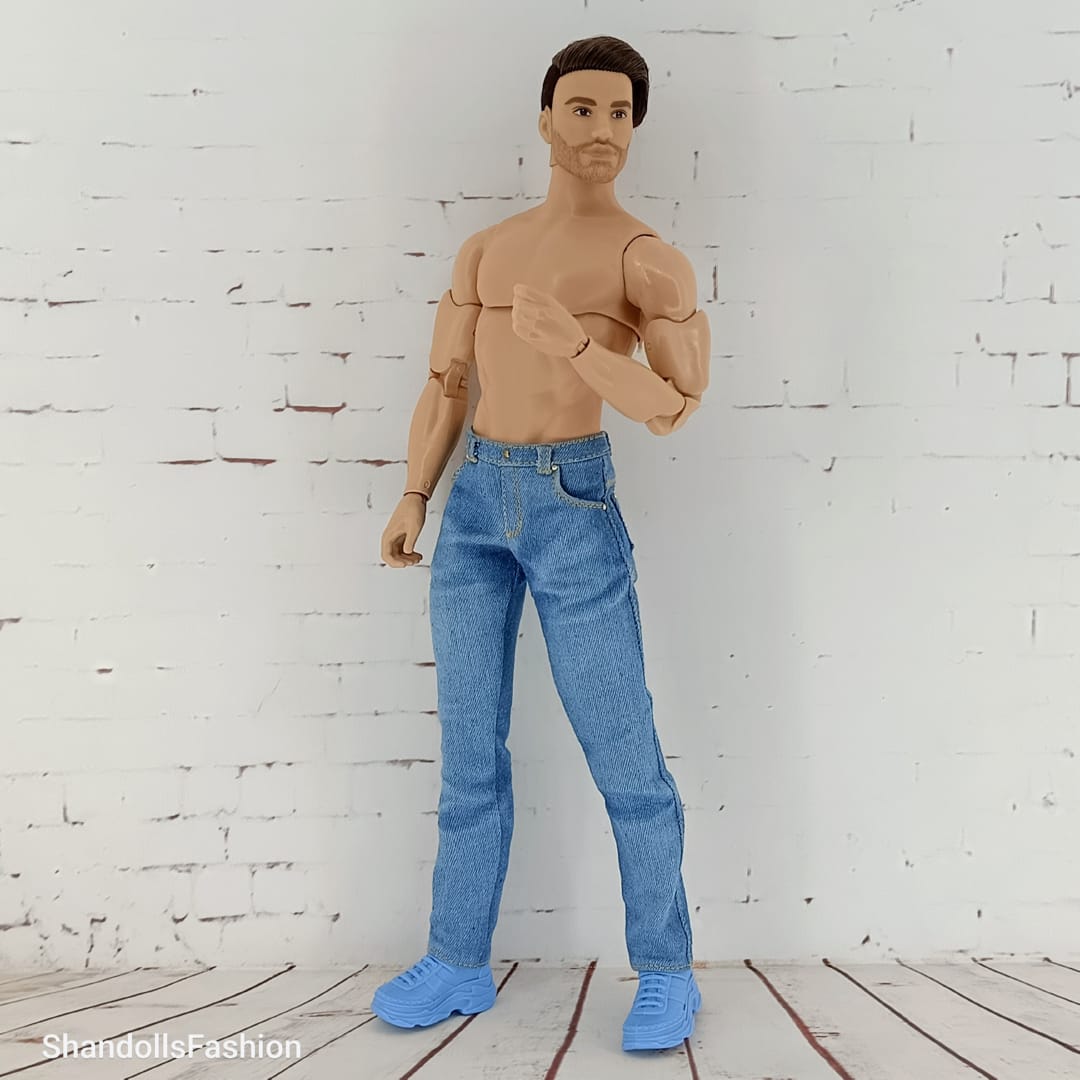 Light blue jeans for Ken with an athletic body type - Inspire Uplift