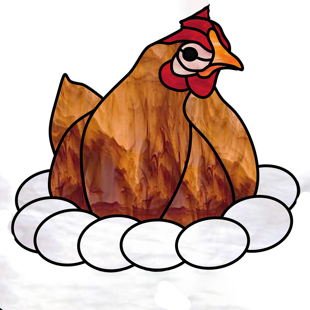 Chicken Stained Glass Pattern - Inspire Uplift