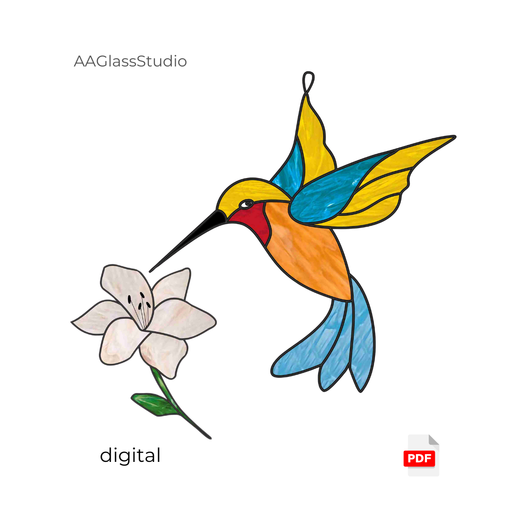 Hummingbird Stained Glass Pattern Easy For Beginners SET 2 | Inspire Uplift