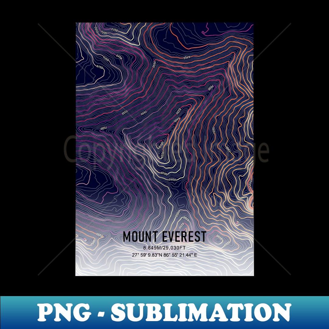 Mount Everest Topographic Map purple, red and yellow - Exclu | Inspire ...