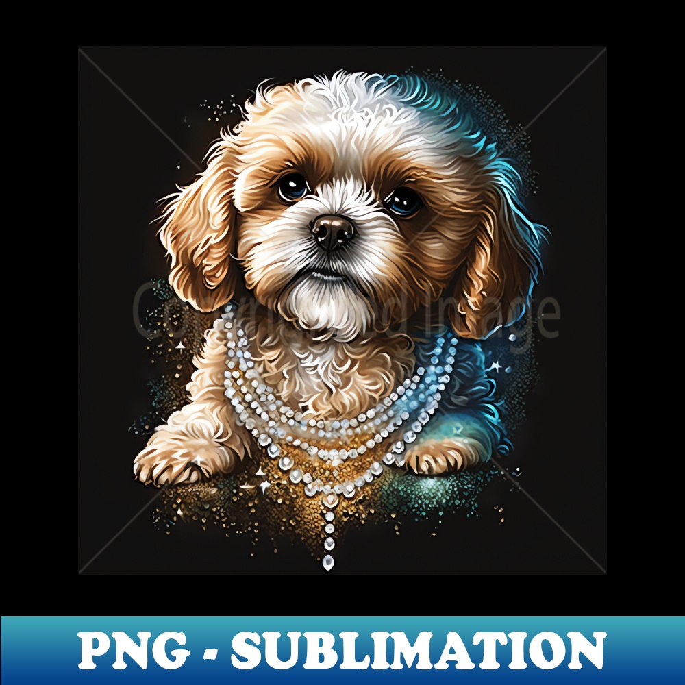 Sparkling Cavoodle Puppy - Unique Sublimation PNG Download | Inspire Uplift