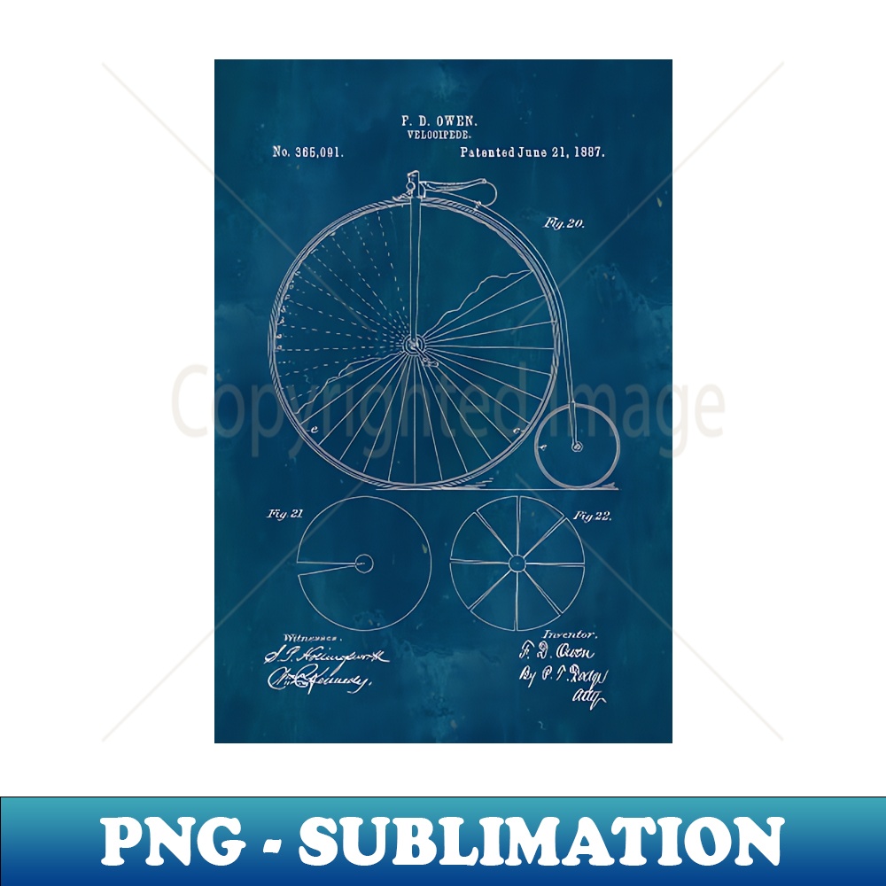 Blueprint Penny Farthing Patent - Sublimation-Ready PNG File | Inspire ...