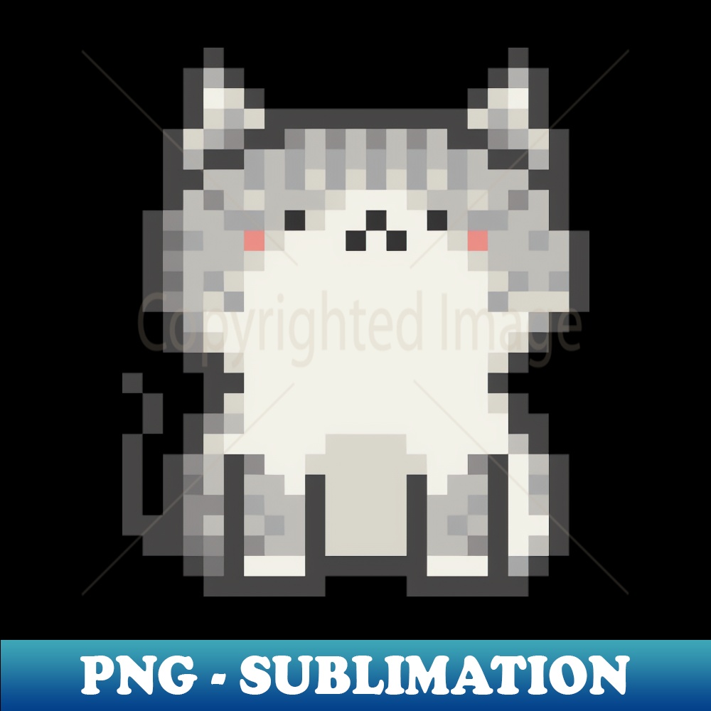 Pixel Quiet Cat - Premium PNG Sublimation File | Inspire Uplift