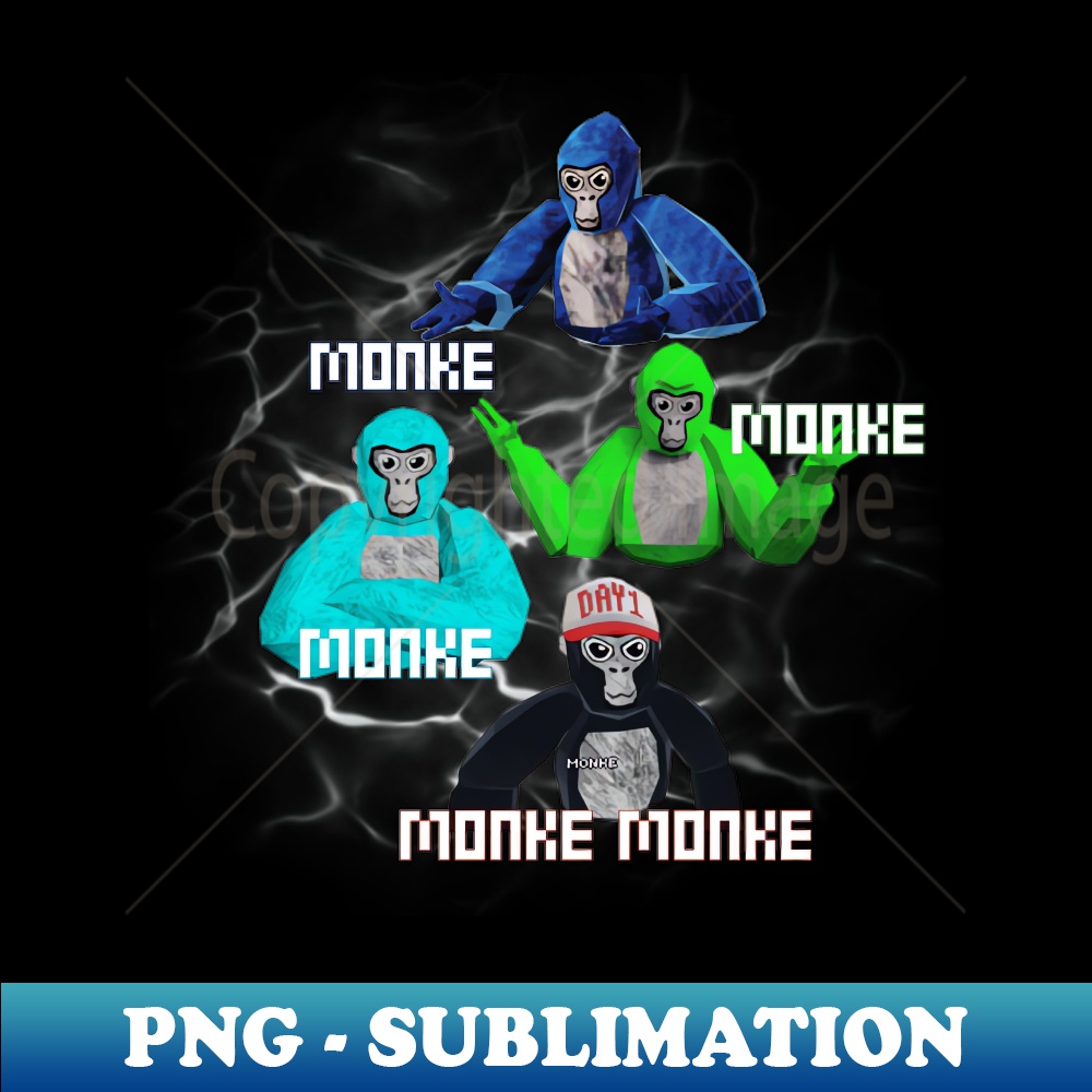 Gorilla Tag Monke Monke VR Gamer - PNG Transparent Sublimati | Inspire ...