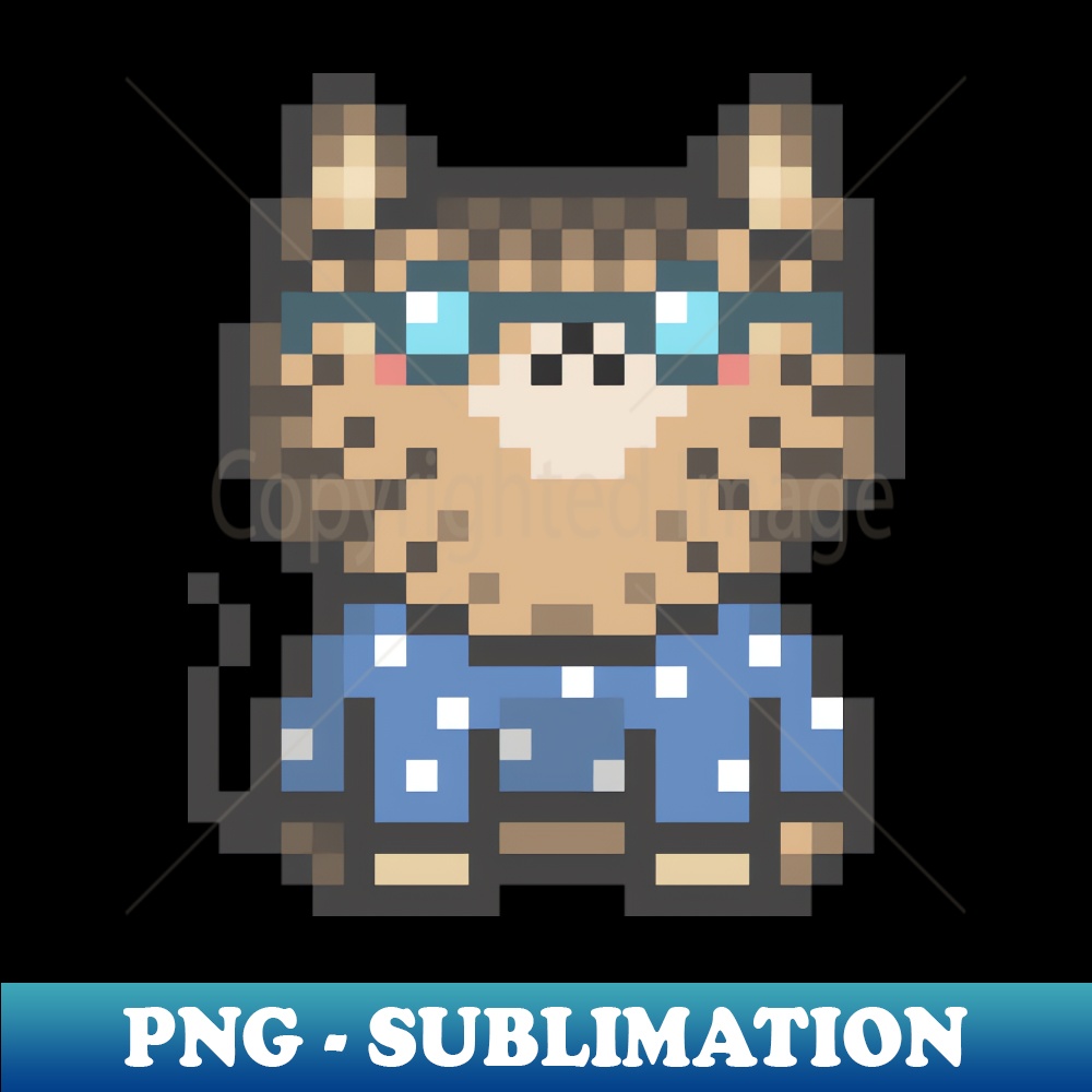 Pixel Quiet Bengal Cat - PNG Transparent Sublimation File | Inspire Uplift