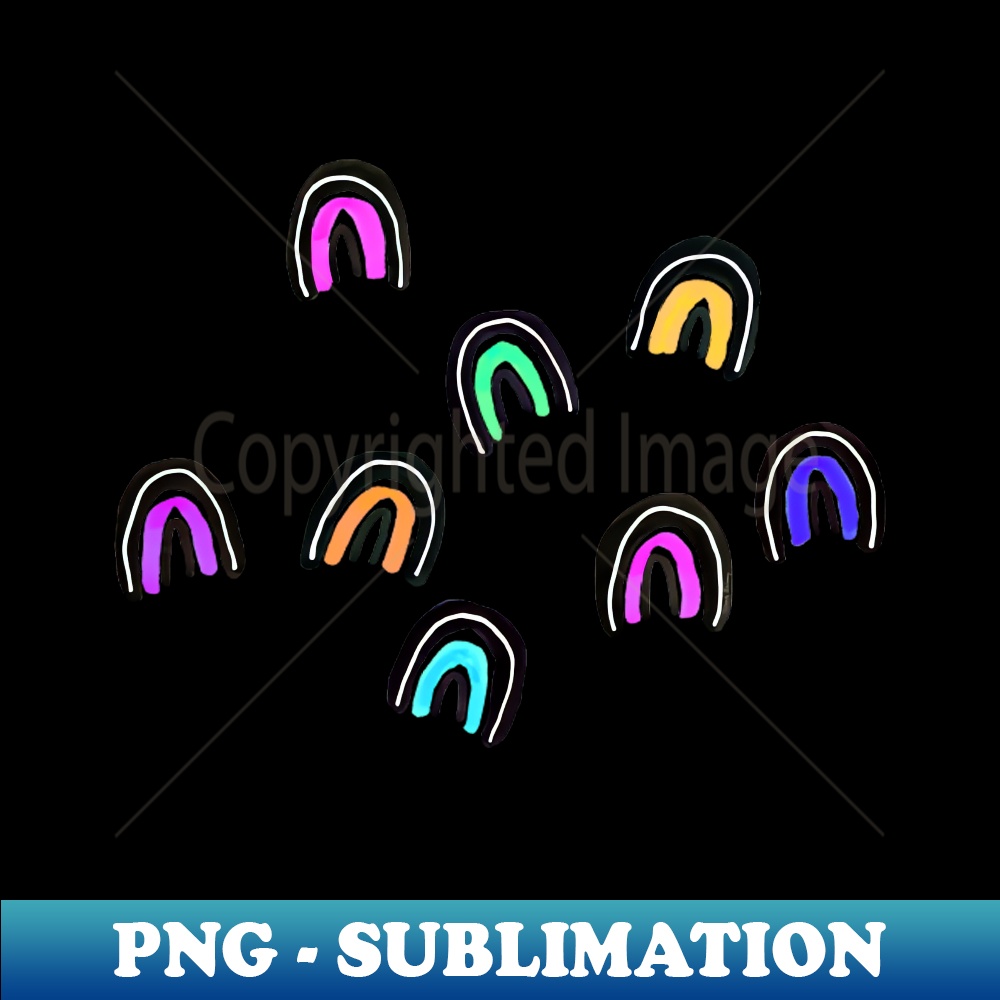 Happy Rainbows - PNG Transparent Sublimation Design | Inspire Uplift