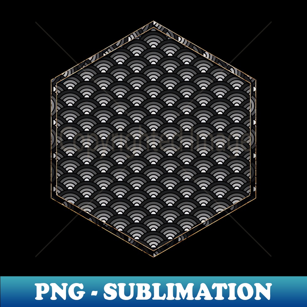 Geometric Inverted Japanese Seigaiha Pattern in Shades of Gr | Inspire ...