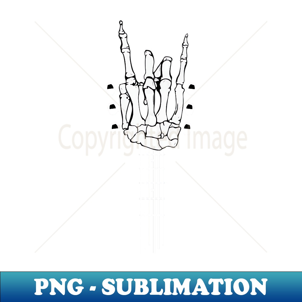 Rock On Skeleton Hands Guitar Neck Rock N Roll Music Lover - | Inspire ...