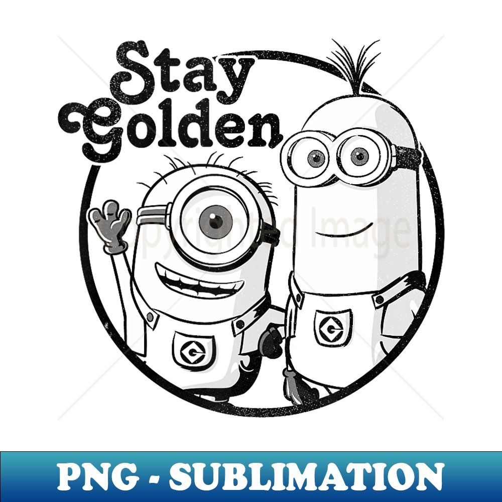Despicable Me Minions Stay Golden Vintage Outline Portrait - | Inspire ...