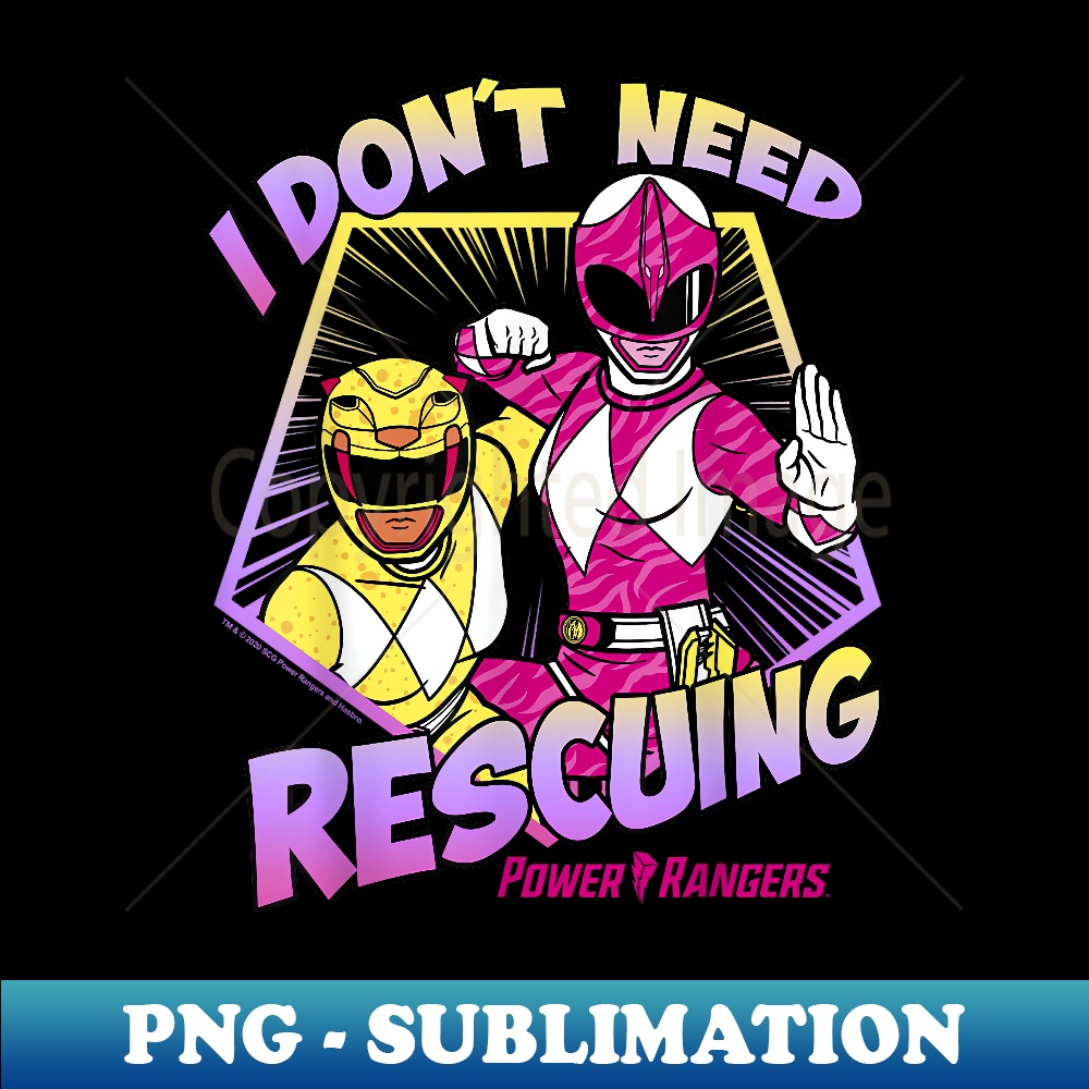 Power Rangers I Don't Need Rescuing Pink & Yellow Rangers - | Inspire ...