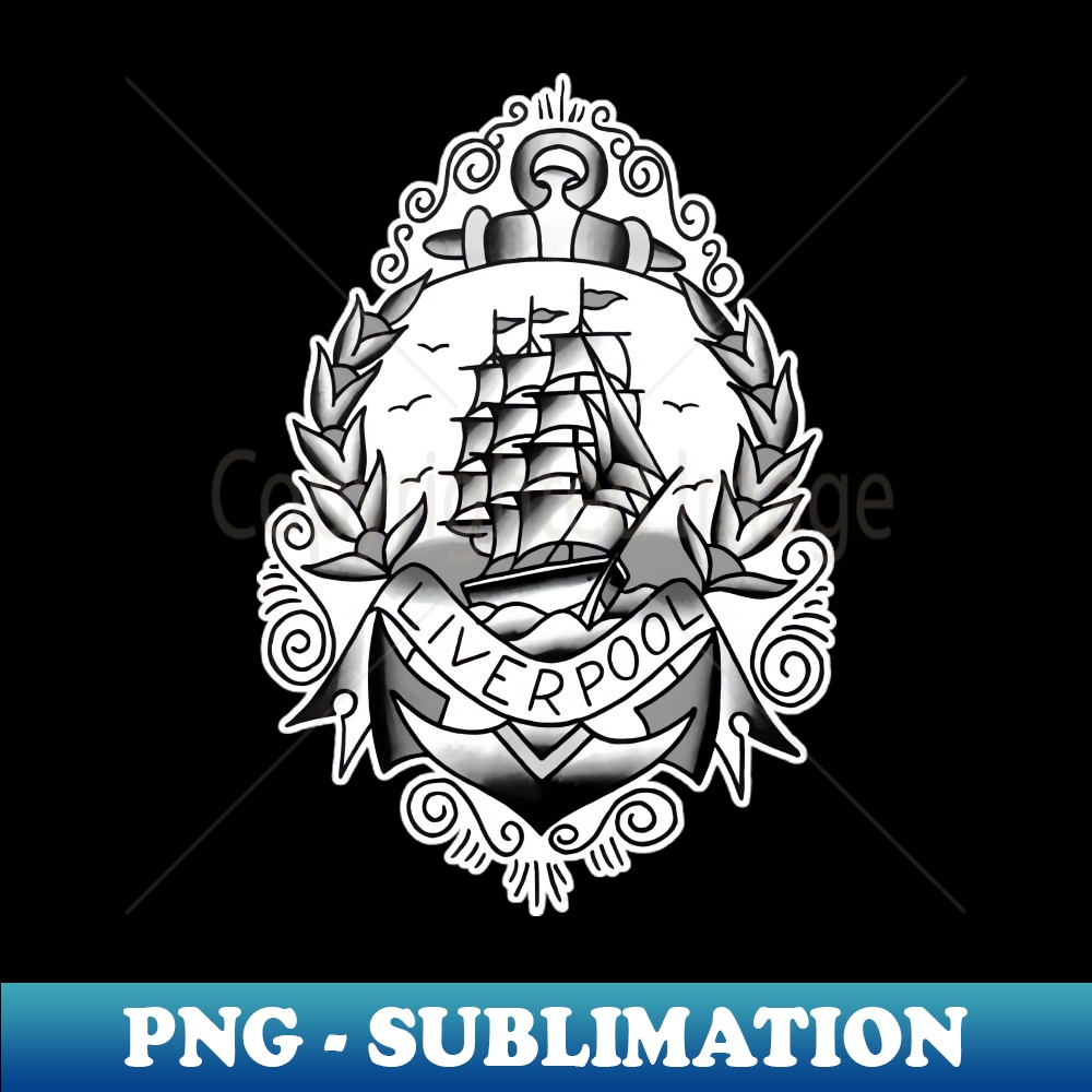 Liverpool Ship Tattoo Design - Modern Sublimation PNG File | Inspire Uplift