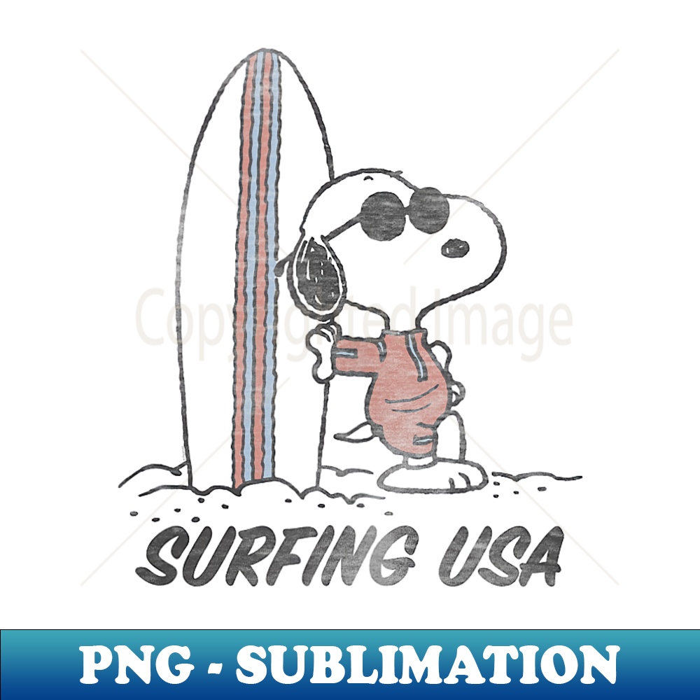 Peanuts Snoopy Surfing USA - High-Resolution PNG Sublimation | Inspire ...