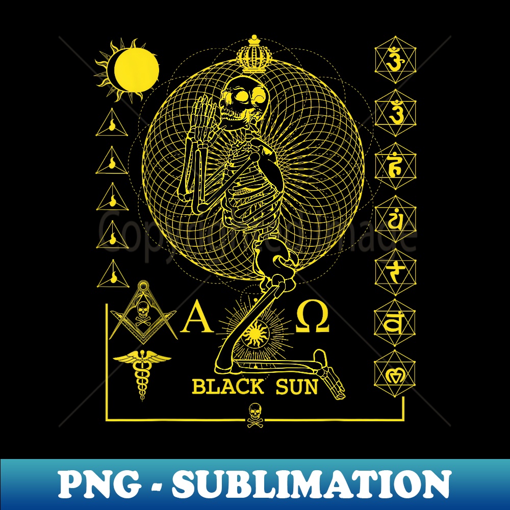 Black Sun Satan Praying Skeleton Occult Temple Geometry - Vi | Inspire ...