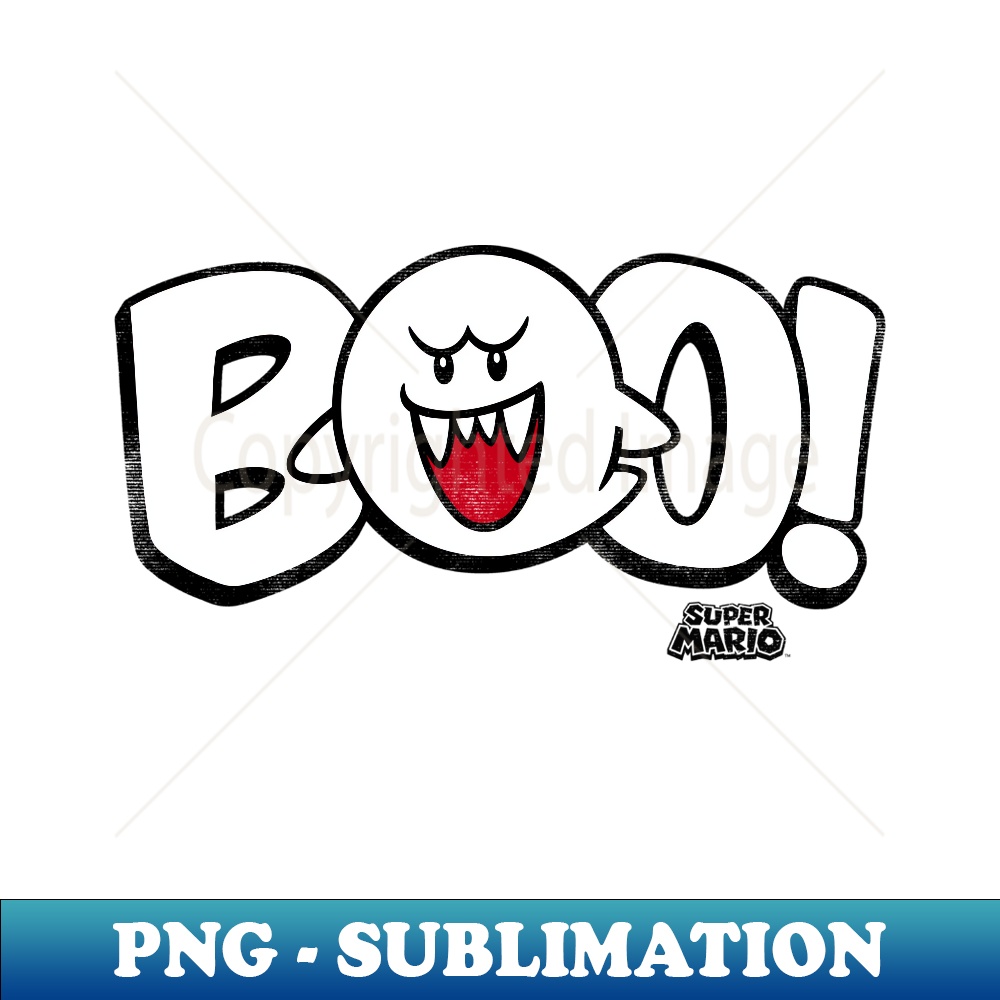 Super Mario Boo Large Text Logo - Professional Sublimation D | Inspire ...