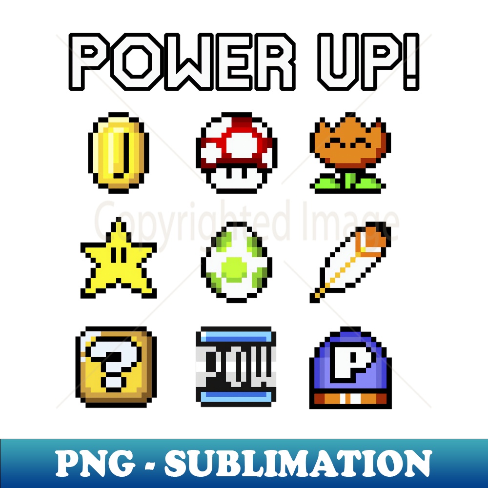 Super Mario Power Up Symbols - Retro PNG Sublimation Digital | Inspire ...