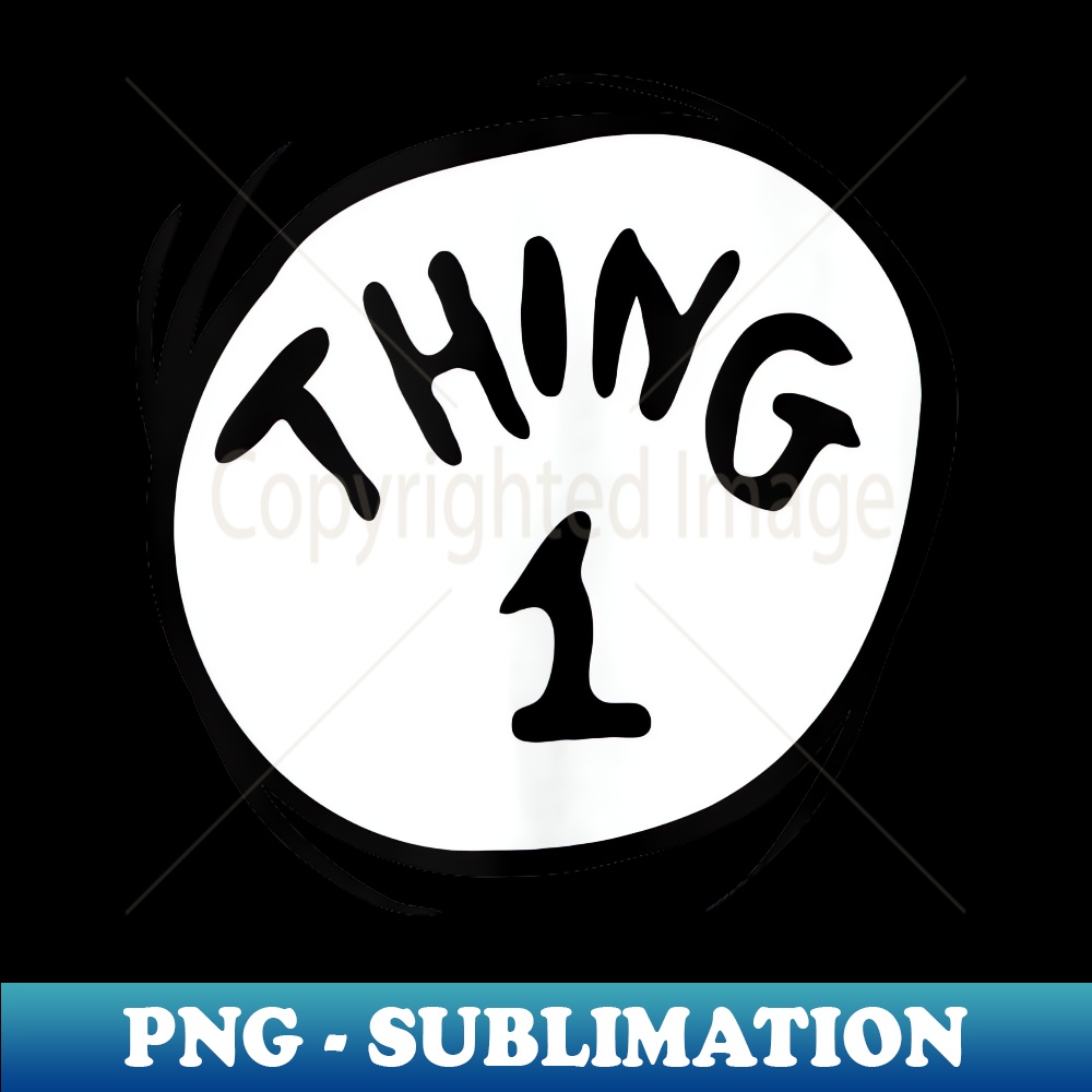 Dr. Seuss Thing 1 Emblem - Unique Sublimation PNG Download | Inspire Uplift