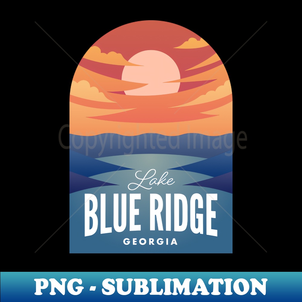 Lake Blue Ridge GA Retro Sunset - High-Resolution PNG Sublim | Inspire ...