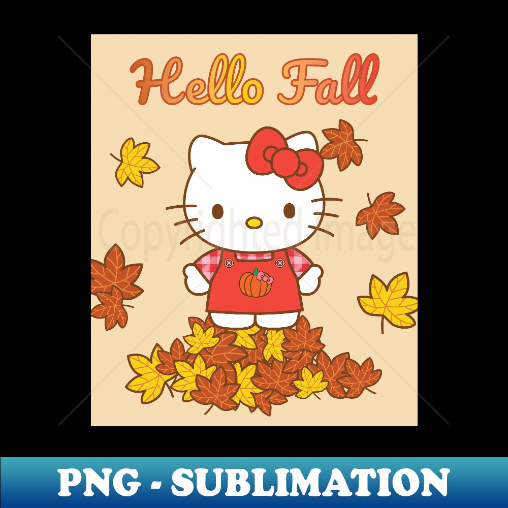 Hello Kitty Hello Fall Autumn Harvest Season Leaves - PNG Tr | Inspire Uplift