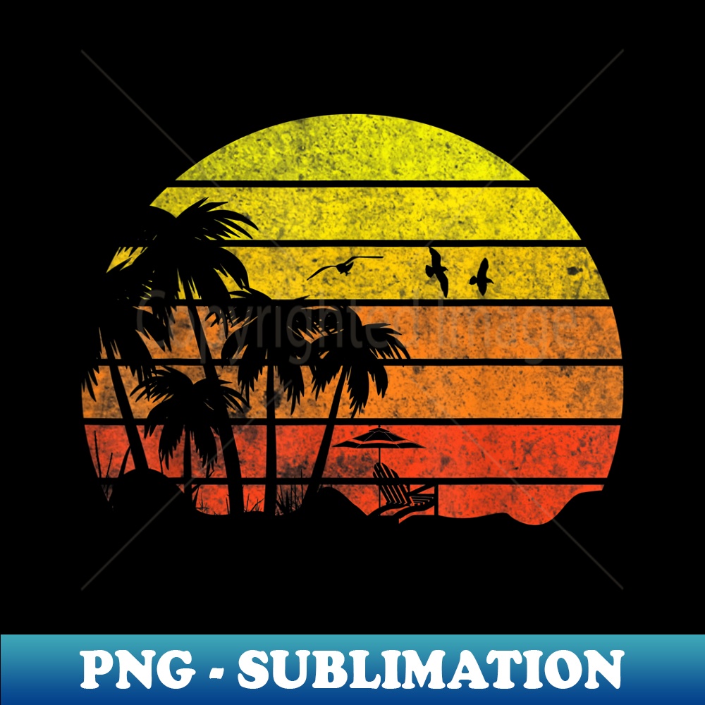 Palm Trees Sunset - Summer Vacation Retro Vintage Style 70s | Inspire ...