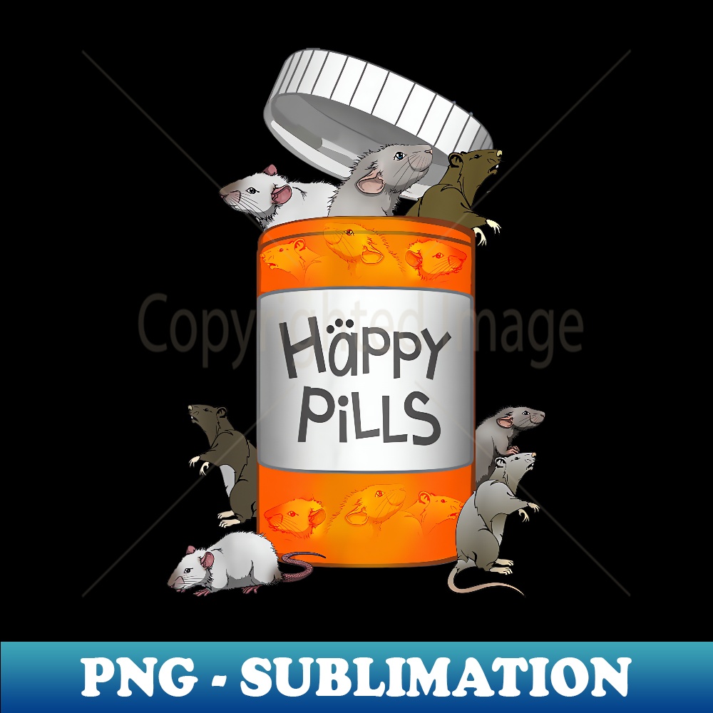 Rat Happy Pill - Premium Sublimation Digital Download | Inspire Uplift