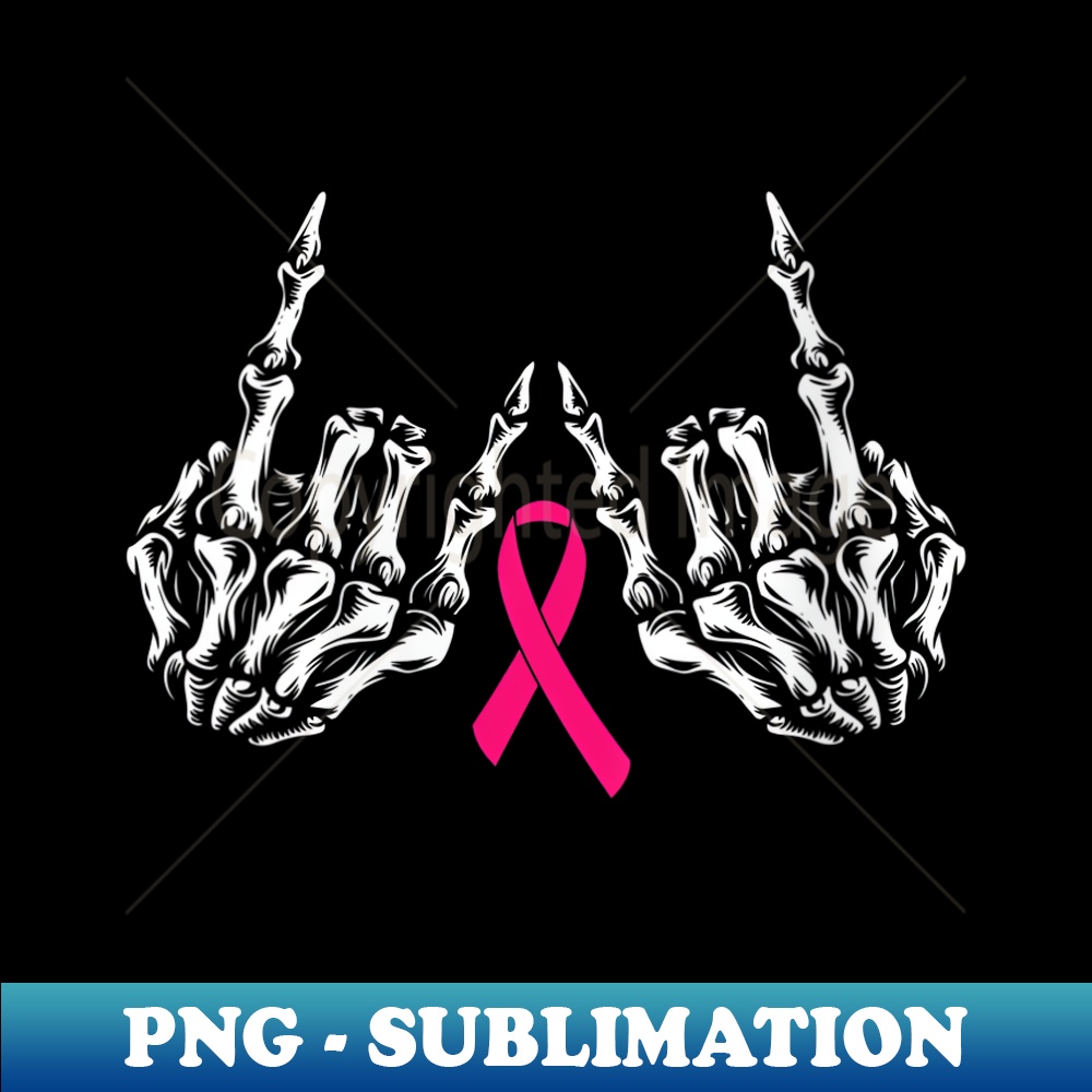 s Skeleton Rock Hand Breast Cancer Awareness Cool Pink Ribbo | Inspire ...