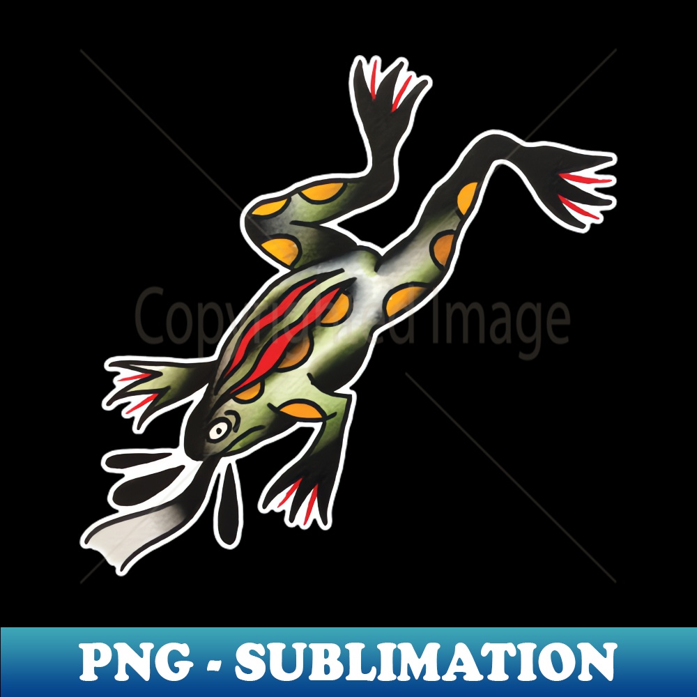 Diving Frog Tattoo Design - Instant Sublimation Digital Down | Inspire ...