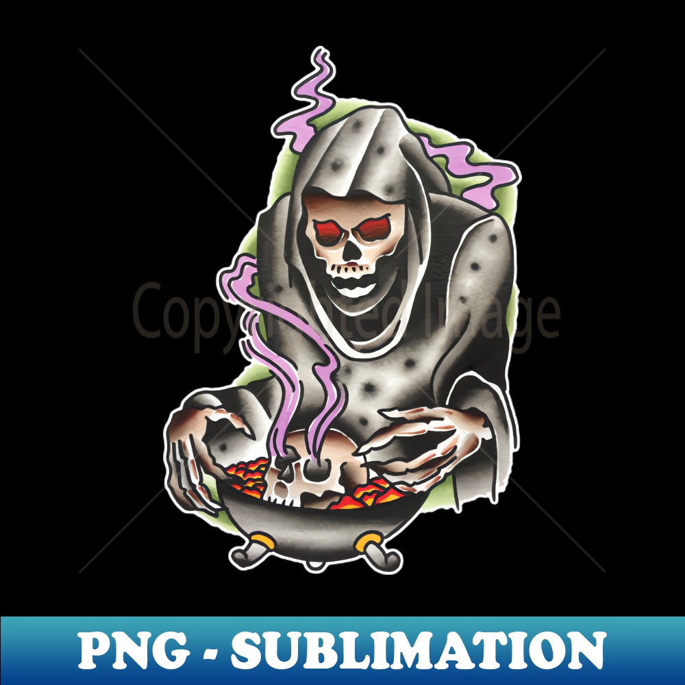 Grim Reaper Skull Spell Tattoo Design - Aesthetic Sublimatio | Inspire ...