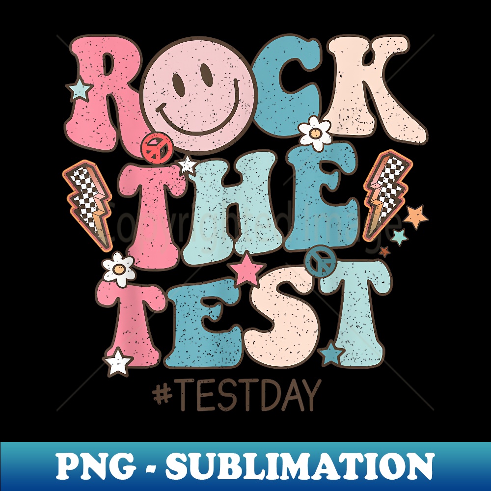 Rock The Test Testing Day Retro Motivational Teacher Student | Inspire ...