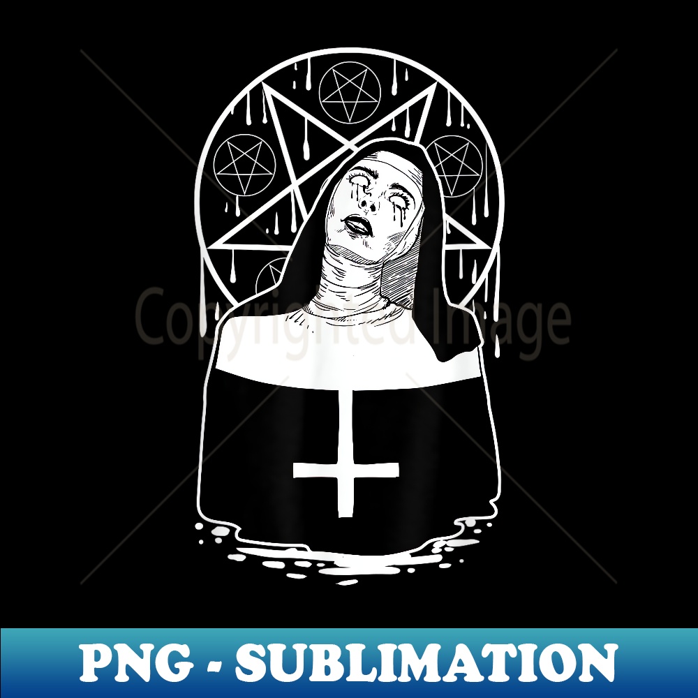 Dark Evil Nun Pentagram Scary Nun - PNG Transparent Sublimat | Inspire ...