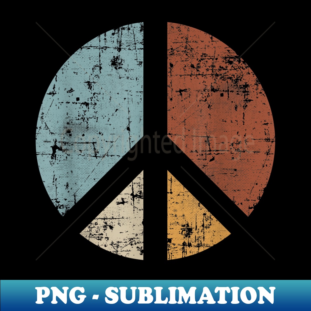 Retro Vintage Distressed Design Peace Sign - Sublimation-Rea | Inspire ...