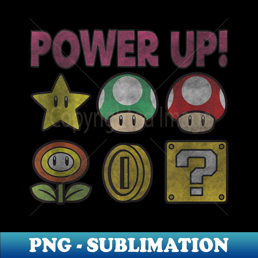 Nintendo Super Mario Power-Up Icons Vintage - Vintage Sublim | Inspire ...