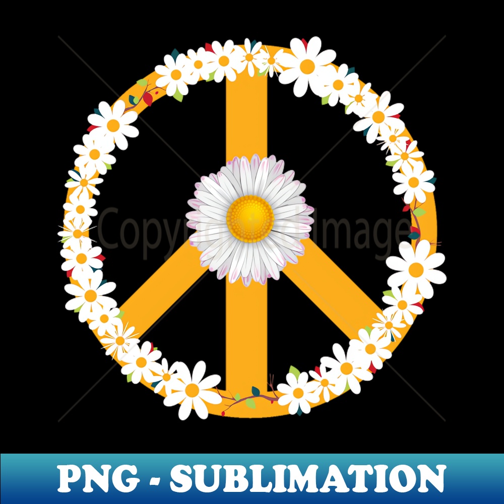 Hippie Gift Daisy Peace Sign - Professional Sublimation Digi | Inspire ...