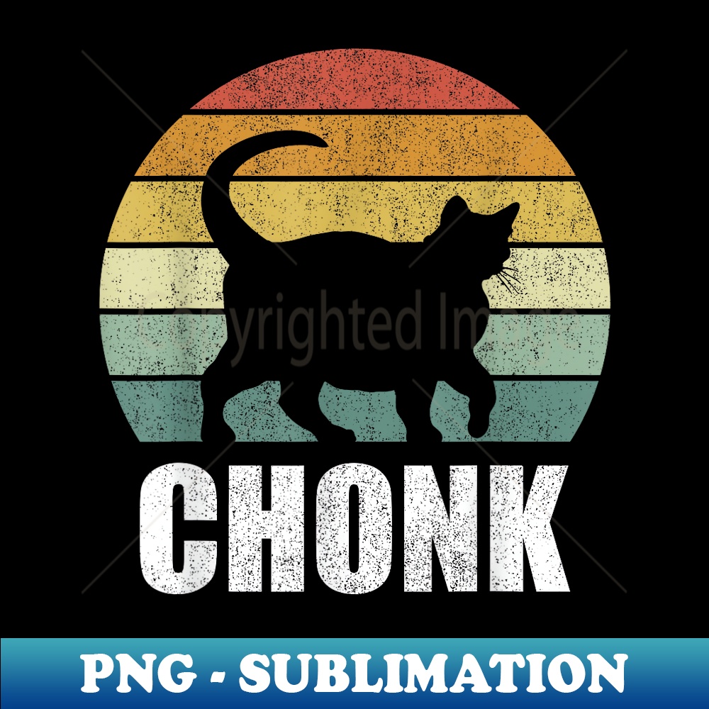 Vintage Retro Sunset Funny Fat Cats Meme Chonk Cat - Signatu | Inspire Uplift