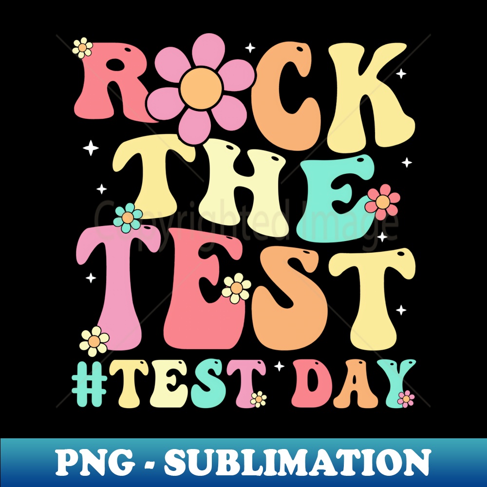 Rock The Test Testing Day Retro Motivational Teacher Student | Inspire ...