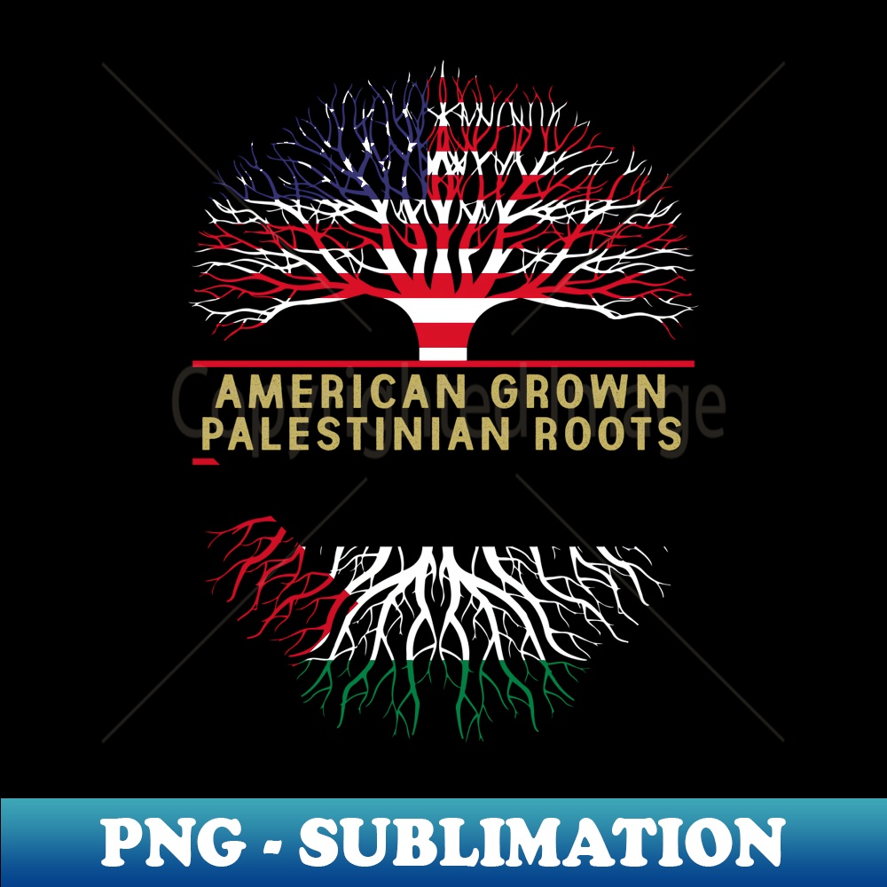 American Grown Palestinian Roots America Palestine Tree Flag | Inspire ...