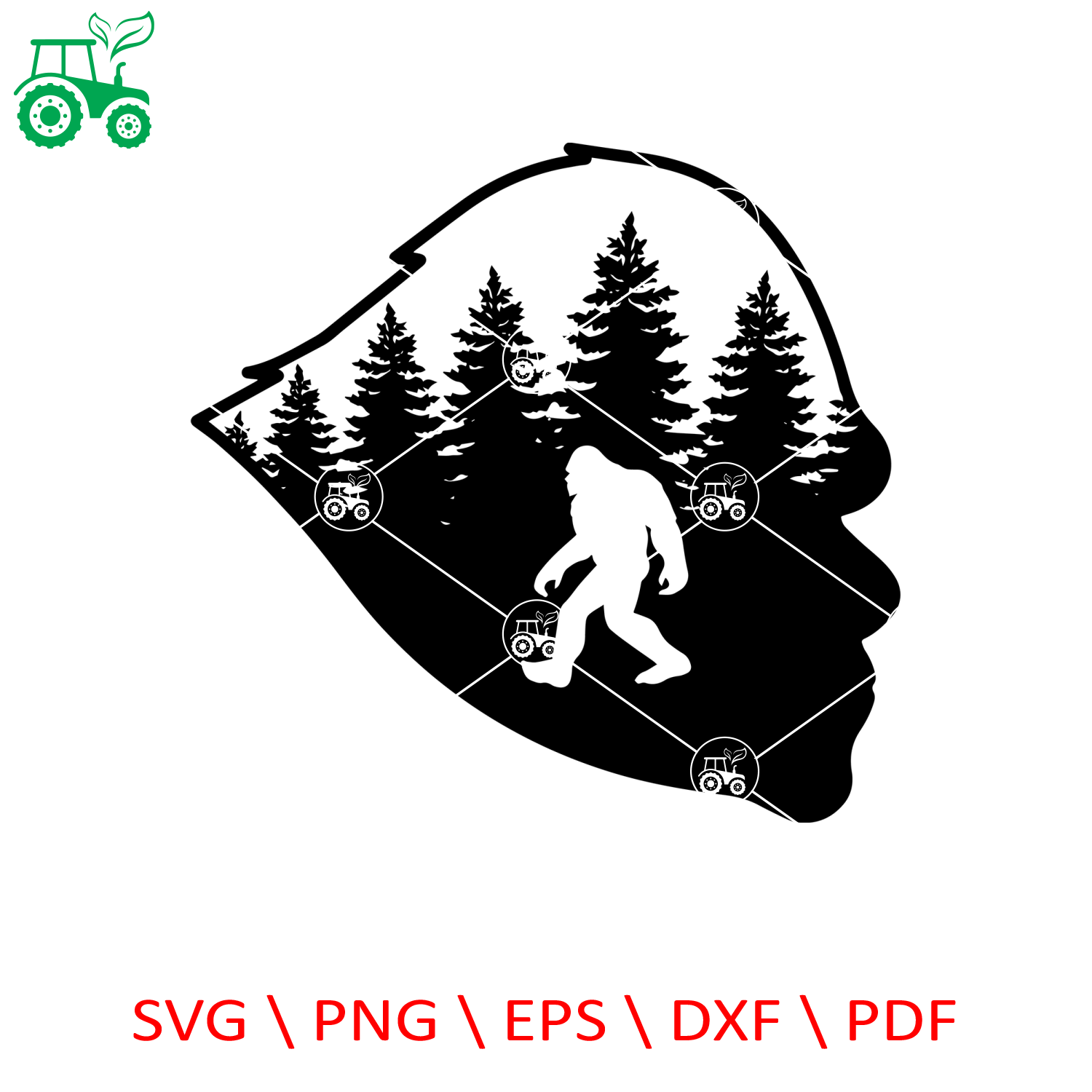 Bigfoot Head Svg in Woods Svg, Big Foot Svg, Yeti Svg, Sasqu - Inspire ...