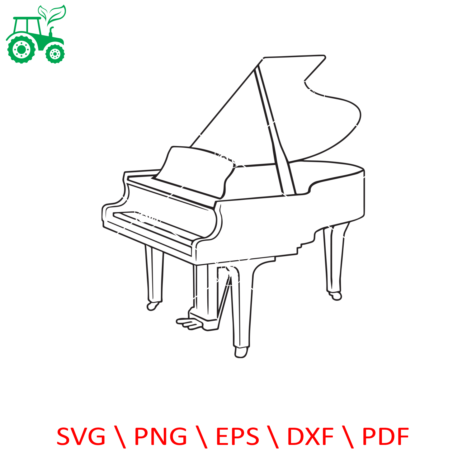 Grand Piano Outline 3 SVG, Piano Svg, Piano Clipart, Piano F - Inspire ...