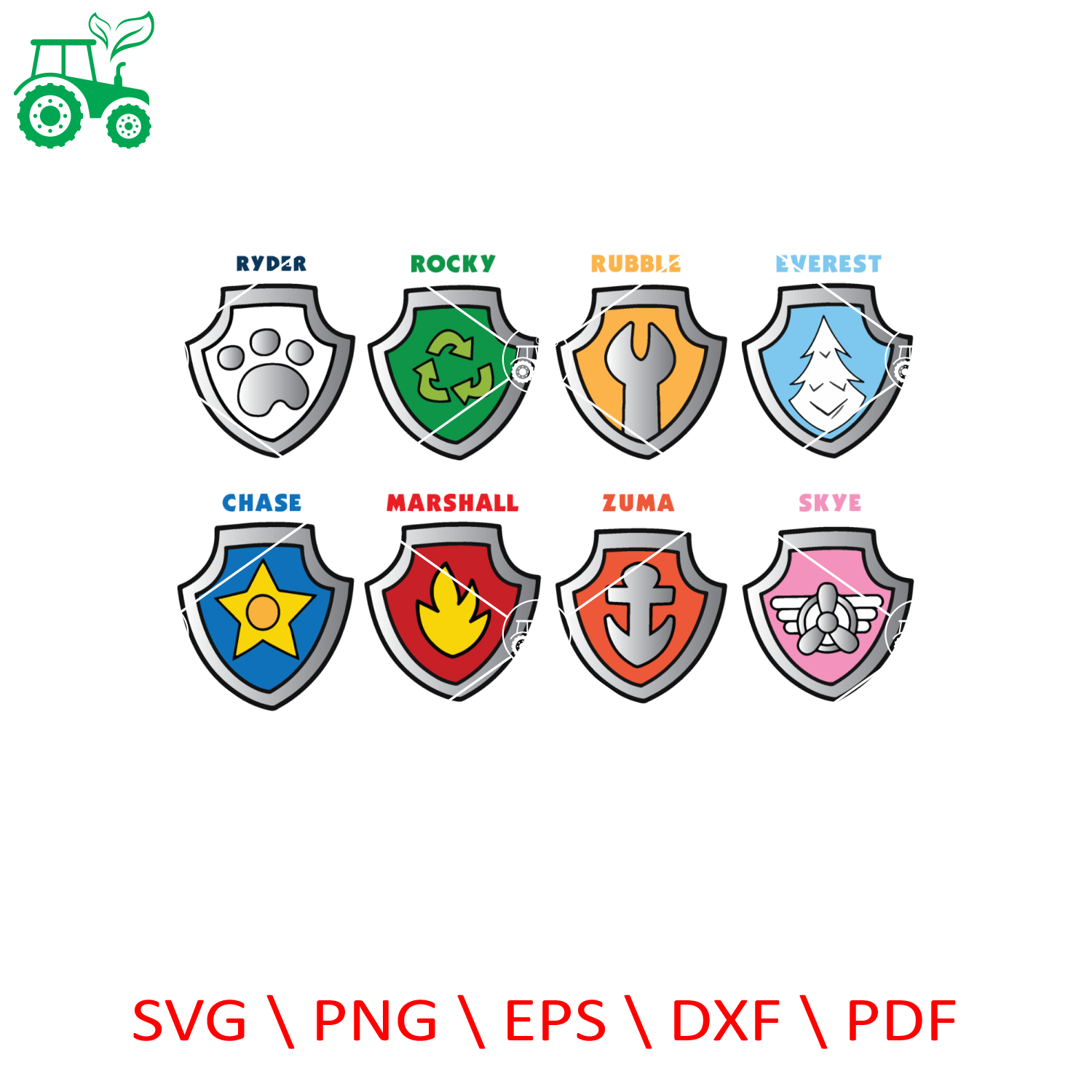 Bundle Shield Paw Patrol svg, Paw patrol Clipart, Cartoon Pa - Inspire ...