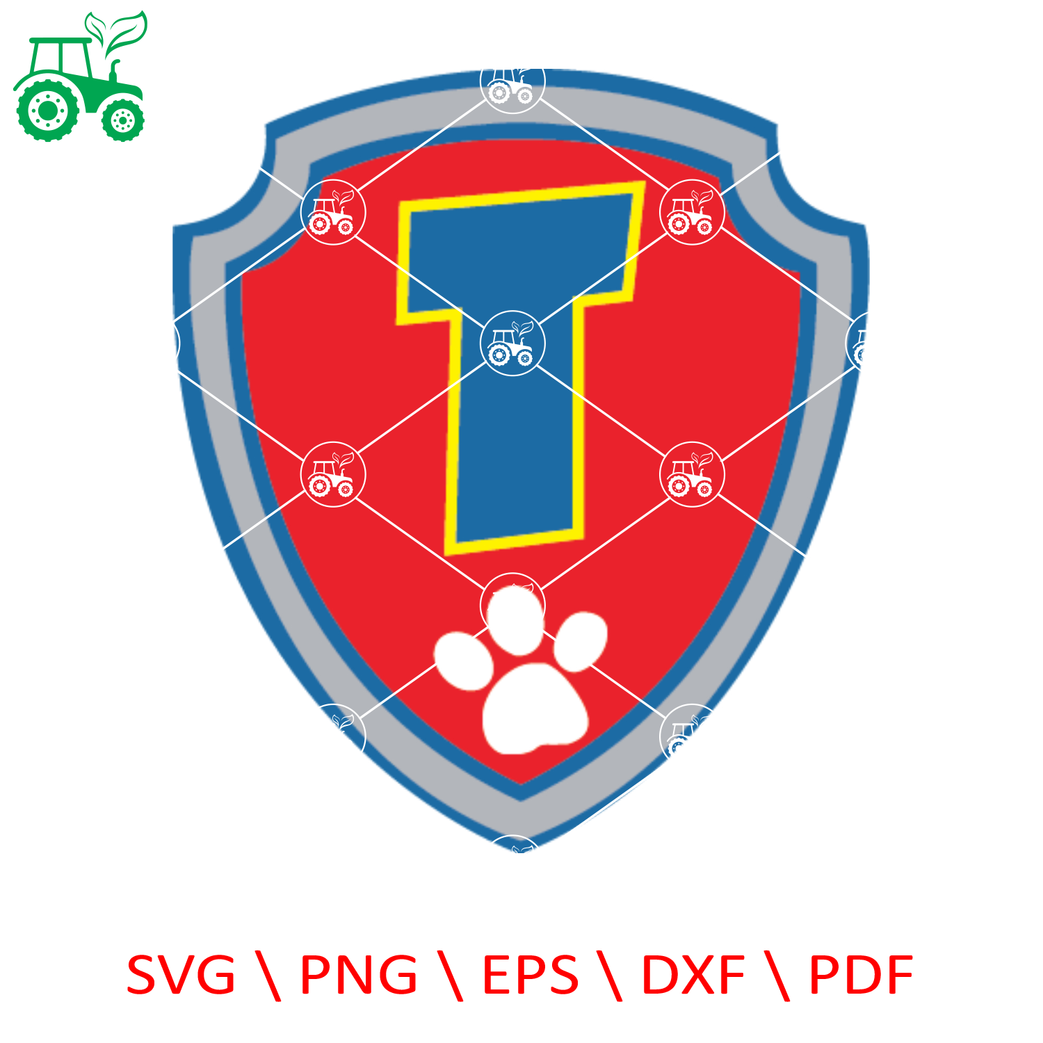 Paw Patrol Shield Alphabet T, Paw Patrol svg, Paw patrol Cli - Inspire ...
