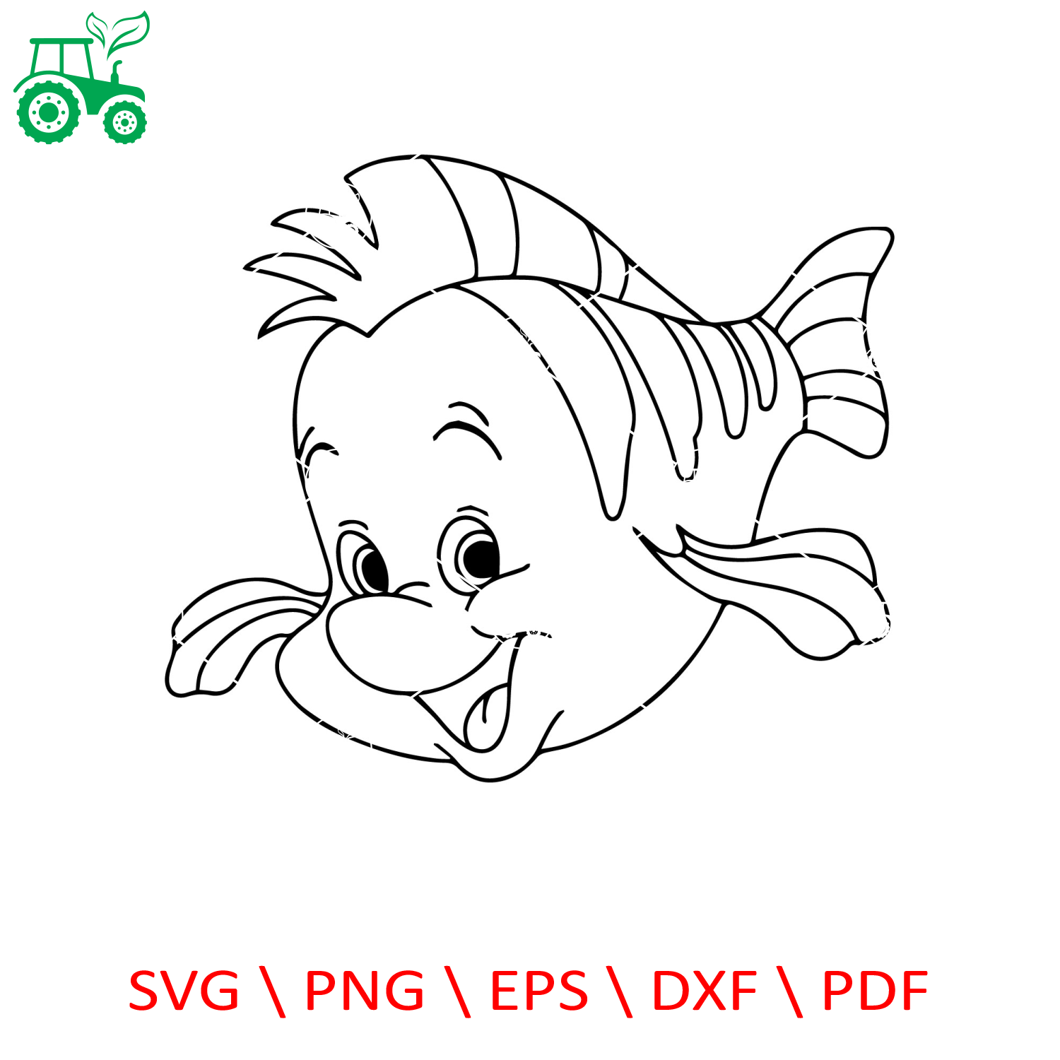 Flounder SVG, Disney Svg, PNG Digital Files - Inspire Uplift