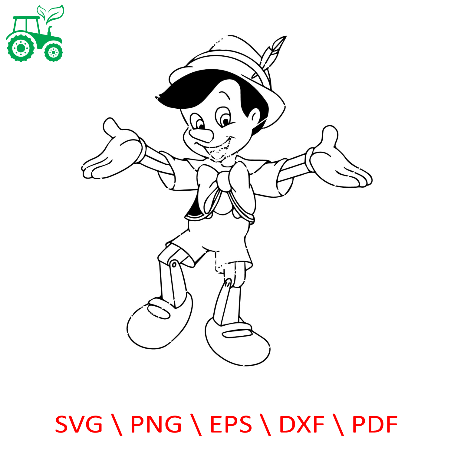 Pinocchio SVG (Pinocchio) Digital Files, Childrens Coloring | Inspire ...