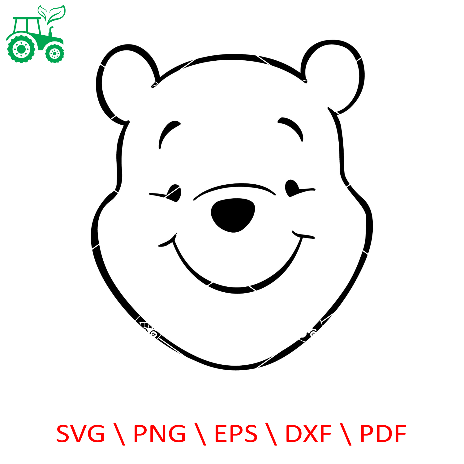 Winnie the Pooh Face SVG Digital Files, Winnie the Pooh Colo - Inspire ...