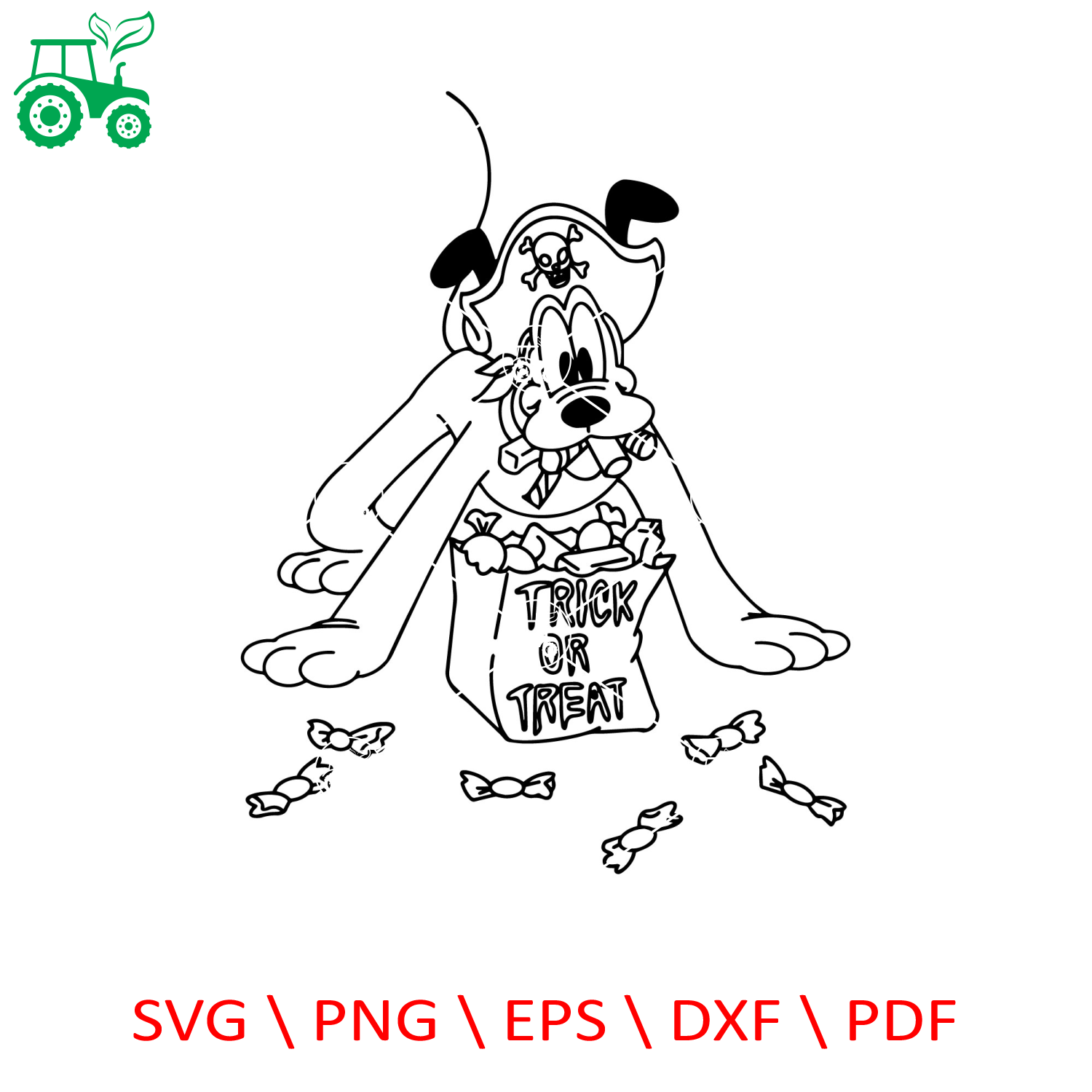 Halloween Pluto Pirate, Disney SVG, Kids Coloring Pages | Inspire Uplift