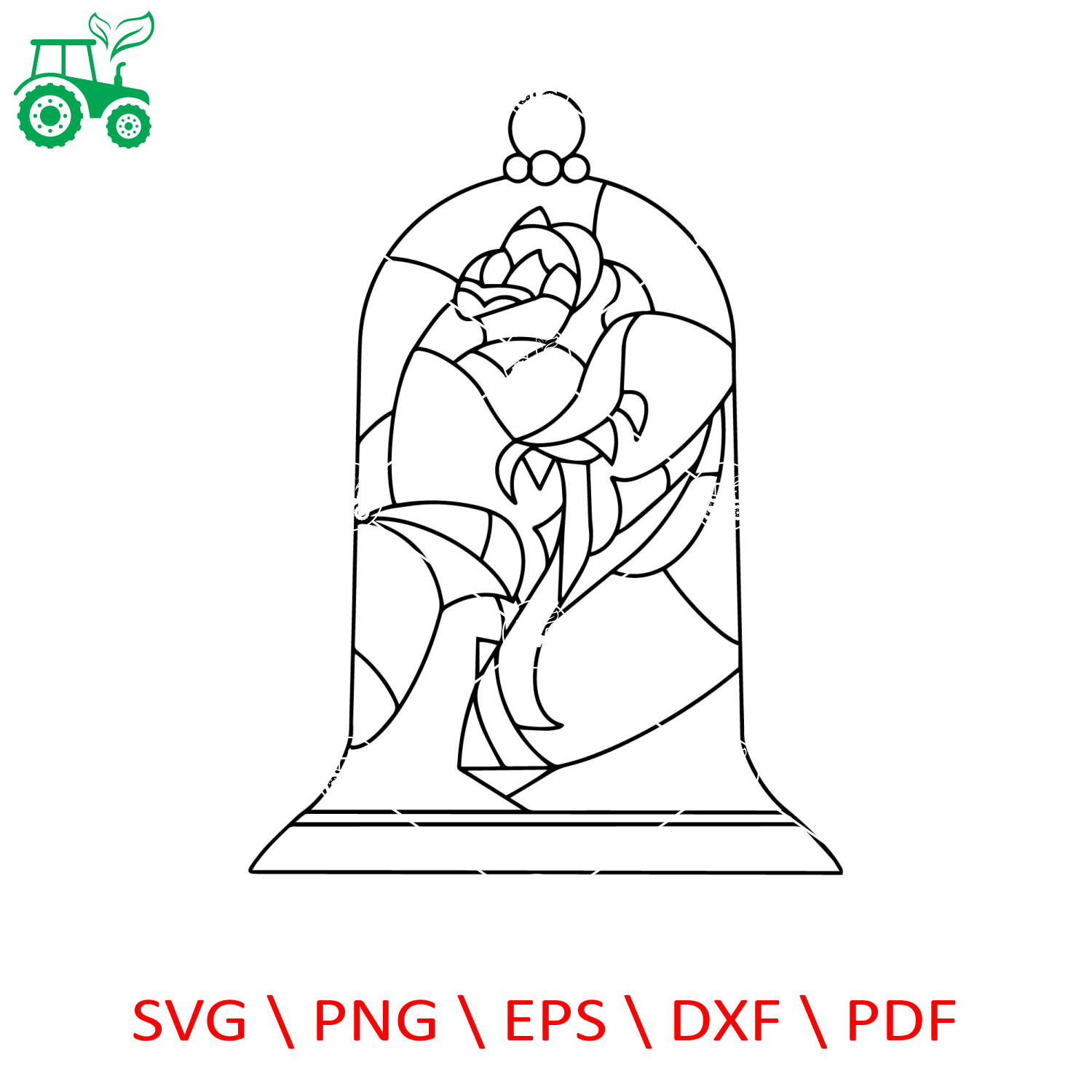 Enchanted Rose SVG - Beauty and the Beast Digital Files - Inspire Uplift