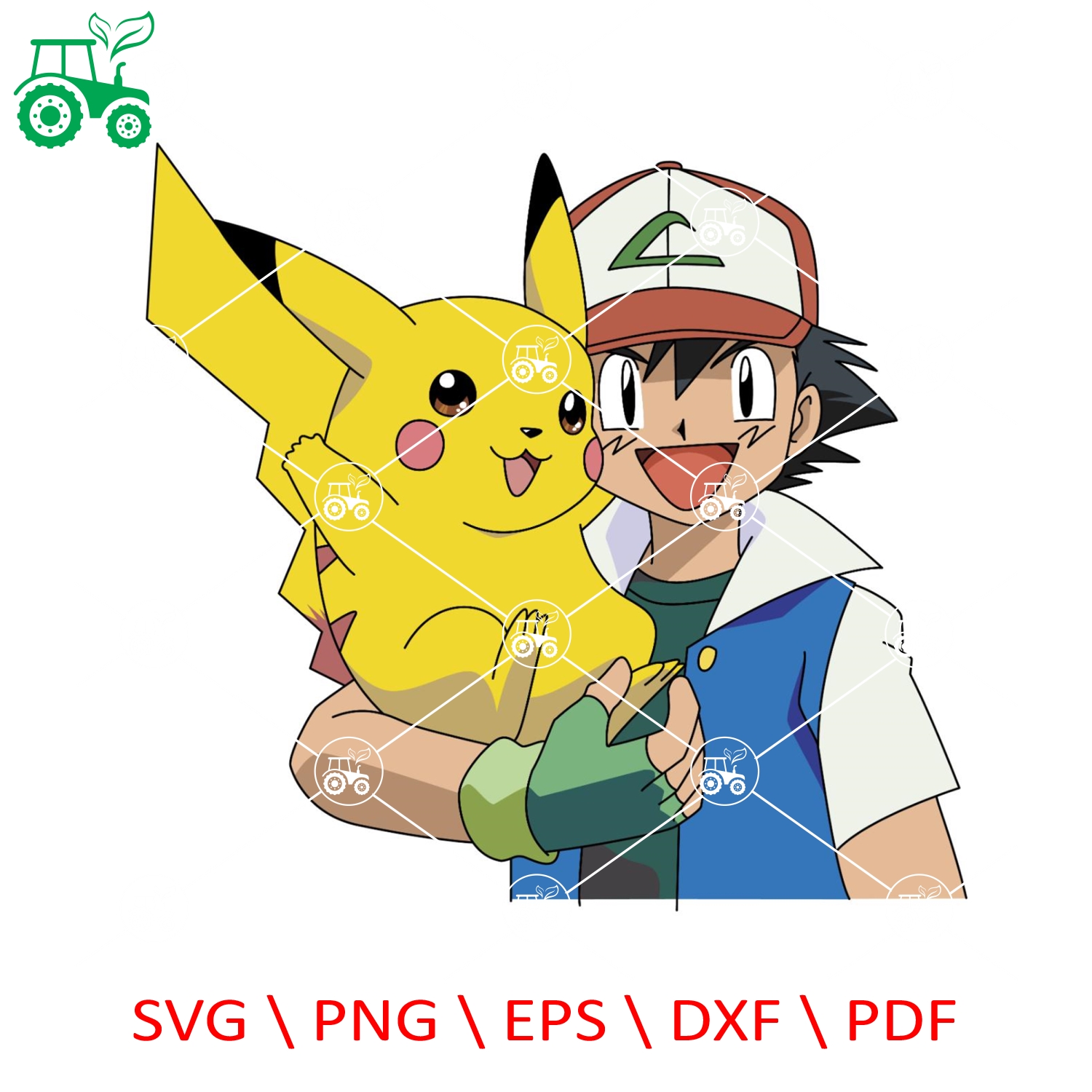 Satoshi Ash Ketchum and Pikachu Pokemon Anime SVG | Inspire Uplift